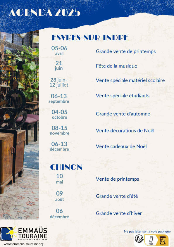 Emmaus Tours Nord Horaire